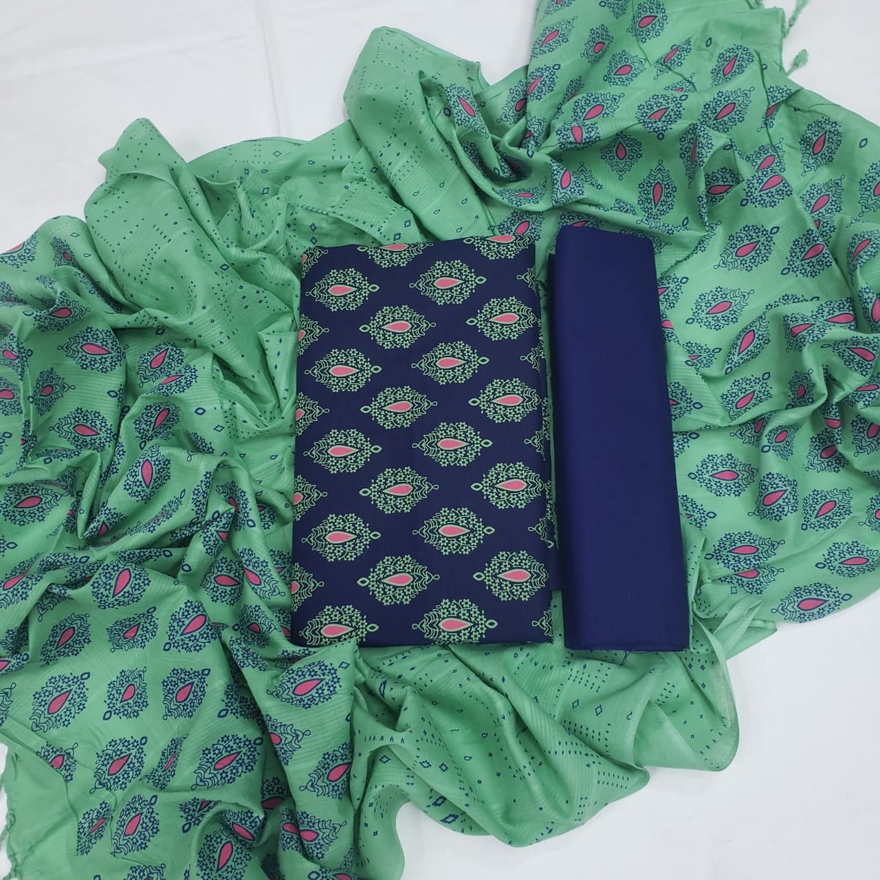 Unstitched Cotton Three Piece 420 - Mela Lifestyle